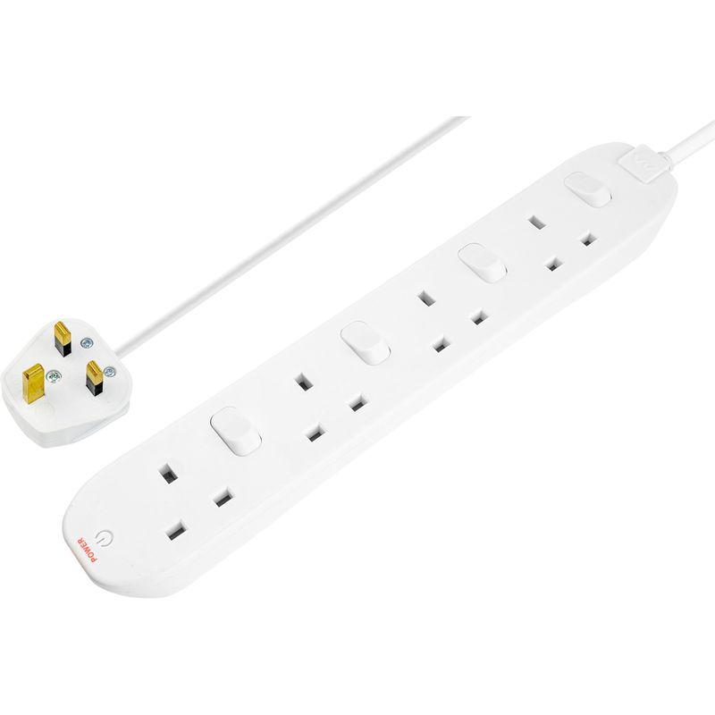 Masterplug Four Socket Extension Lead with Individual Switches, Power ...
