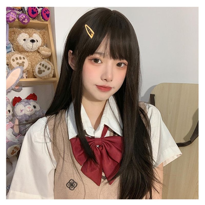 Eileen Semi-Long, Black x Brown Wig, Women's Wig, Straight, Natural ...