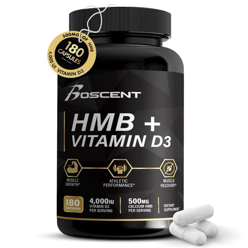 BOSCENT HMB and Vitamin D3 Supplement - 1,000 MG HMB Supplements with ...