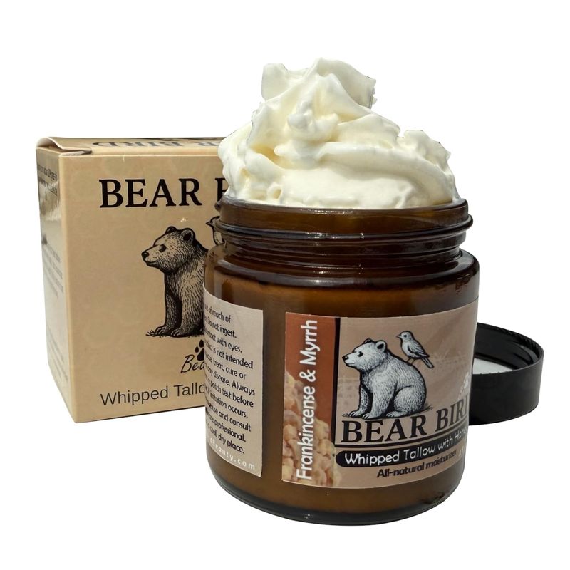 Bear Bird Frankincense and Myrrh resin Herb infused Tallow Face ...