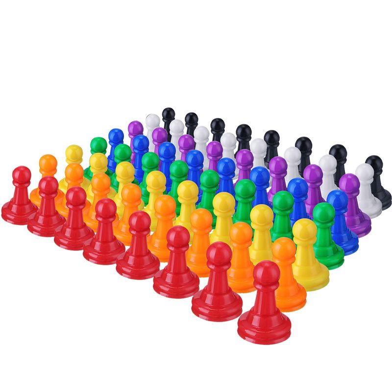 64 Pcs Board Games Pieces Multicolor Plastic Pawn Chess Pieces, 1 Inch Tabletop Pieces Bulk for ...