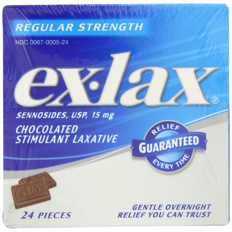 Ex-lax Regular Strength Chocolated, 24-Count Boxes (Pack of 3) - Online ...