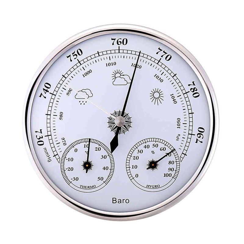 Analog Wall Mounted Triple Meter Barometer Thermometer Hygrometer ...