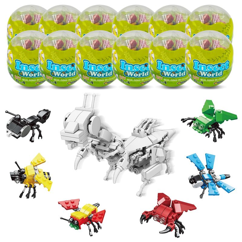LEBOCADO Mini Building Block Sets, 12PCS Insects Building Blocks, 6 in ...