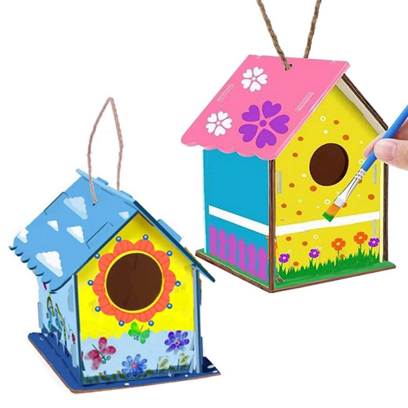 TRIXES 2 Pack Bird House Craft Kit for Kids – Build & Paint Your Own ...