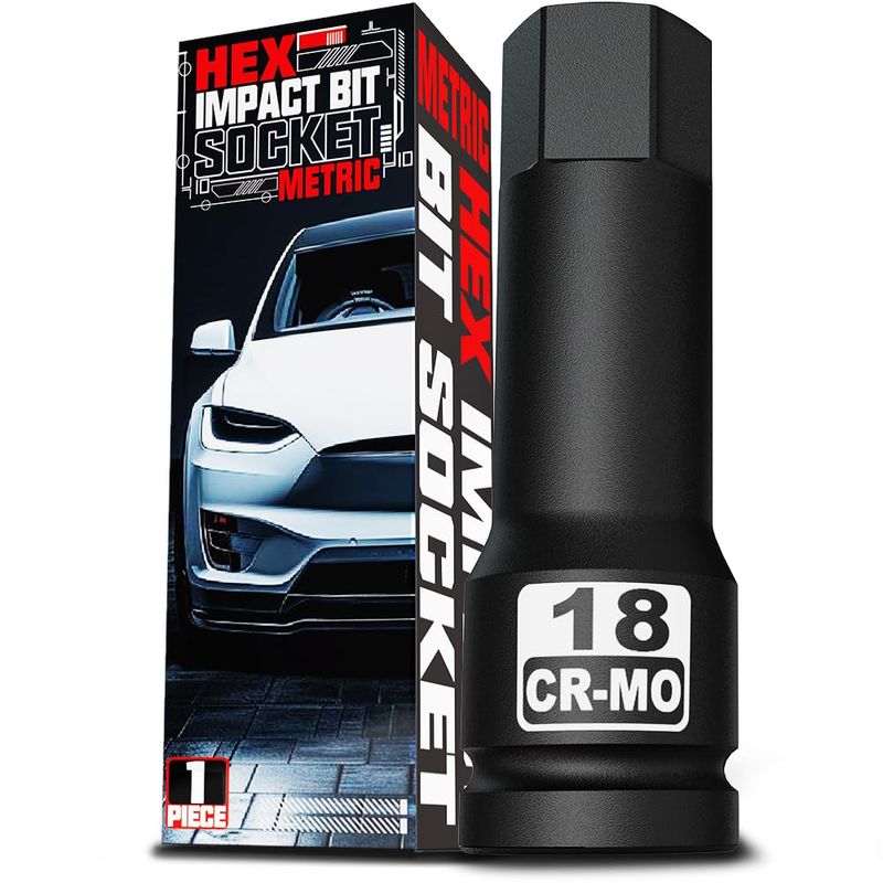 KIRXST 1/2" Impact Hex Bit Socket, H18 (18mm) Allen Key Socket, Premium ...