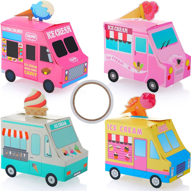 20 Pieces Ice Cream Truck Shape Party Favor Boxes Ice Cream Treat Box ...