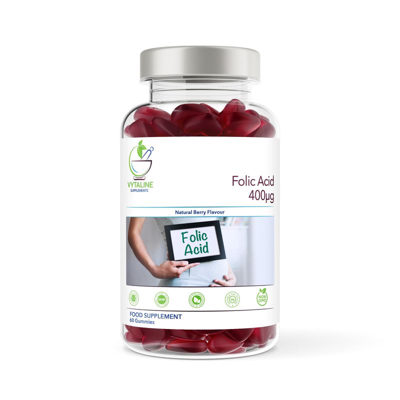 Folic Acid Gummies 400μg Prenatal Gummy 60 Natural Berry Flavoured ...