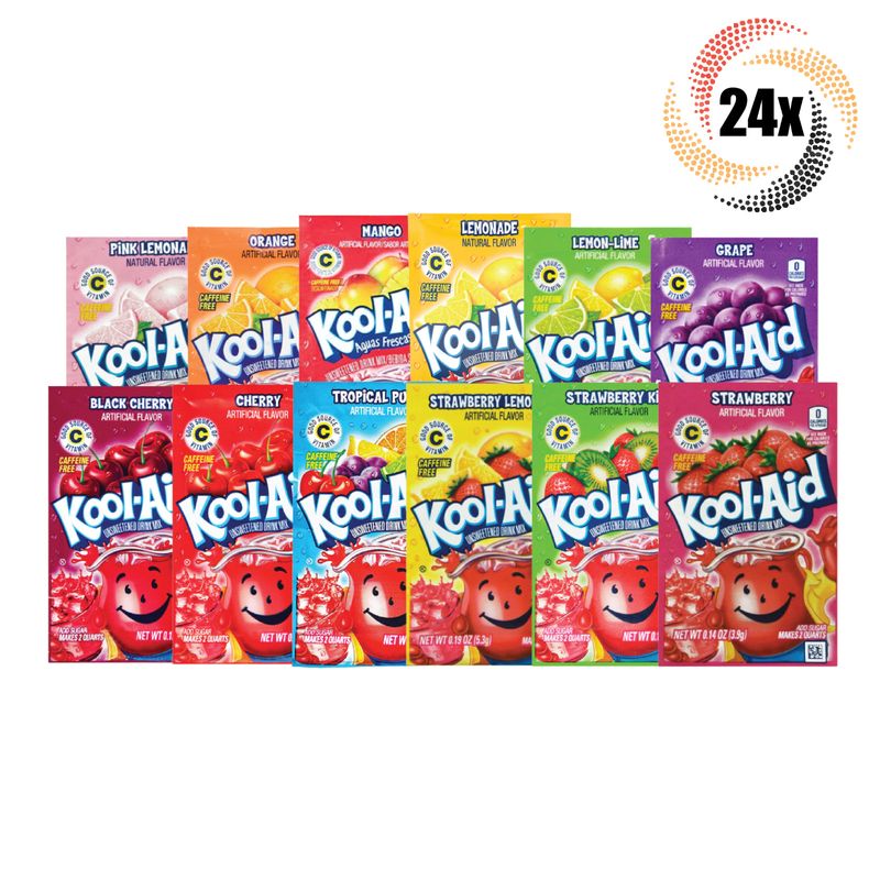 24x Packets Kool-Aid Variety Flavor Caffeine Free Soft Drink Mix | Mix ...