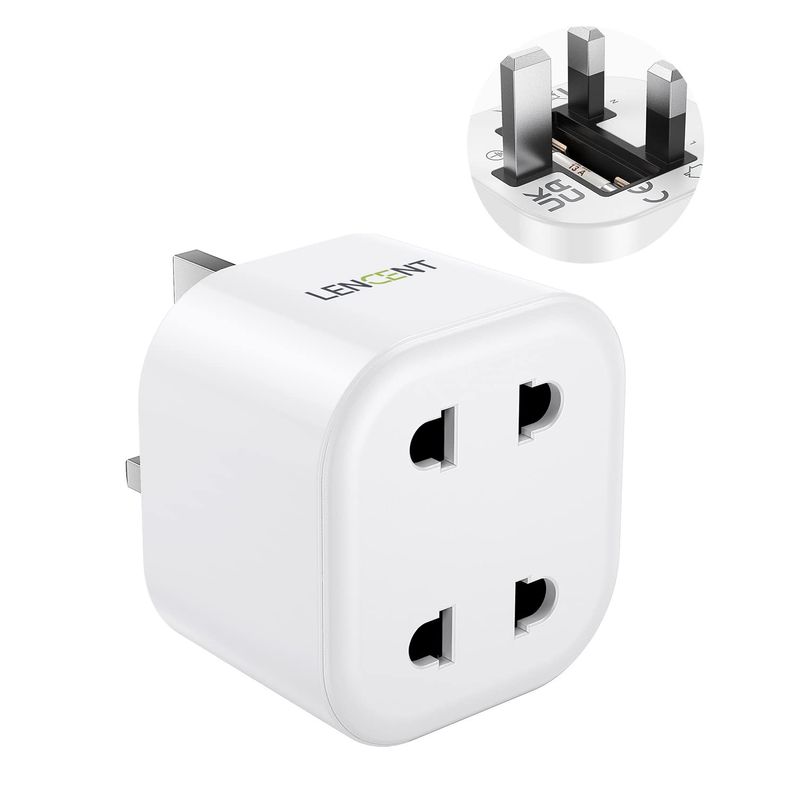 LENCENT Shaver Plug Adaptor, UK 2 Pin to 3 Pin 13A Fuse Adapter Plug ...