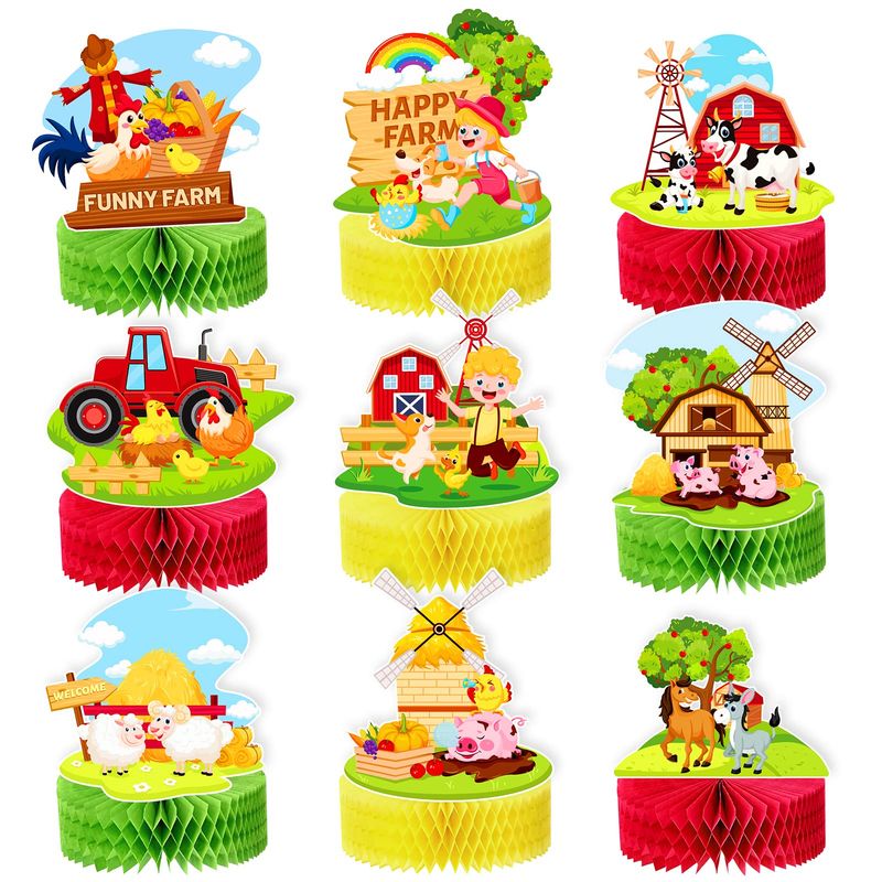 Farm Animals Honeycomb Centerpieces Barnyard Farm Themed Barn Party ...