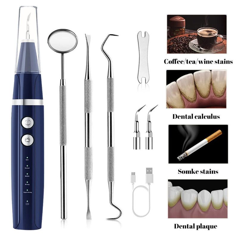 Electric Ultrasonic Tooth Cleaner Oral Teeth Stain Dental Cleaning ...