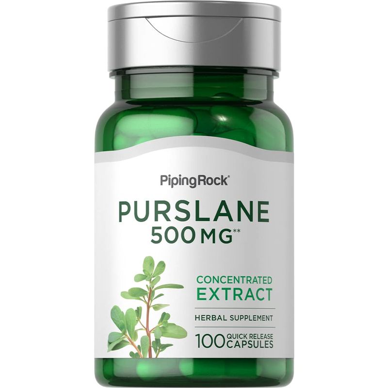 Piping Rock Purslane Supplement 500mg | 100 Capsules | Portulaca ...