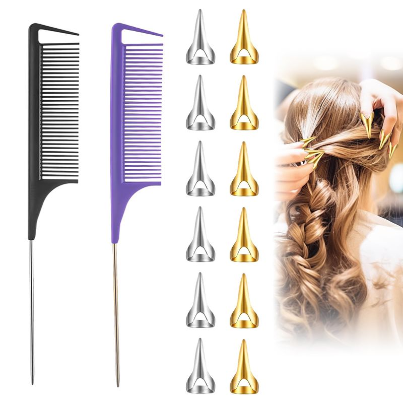 14Pcs Hair Braiding Tools Precision Styling Hair Parting Tool Set with ...