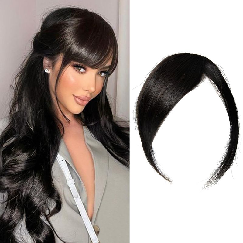 Dsoar Thick Side Bang Clip in Bangs Real Human Hair Bang Natural Clip ...