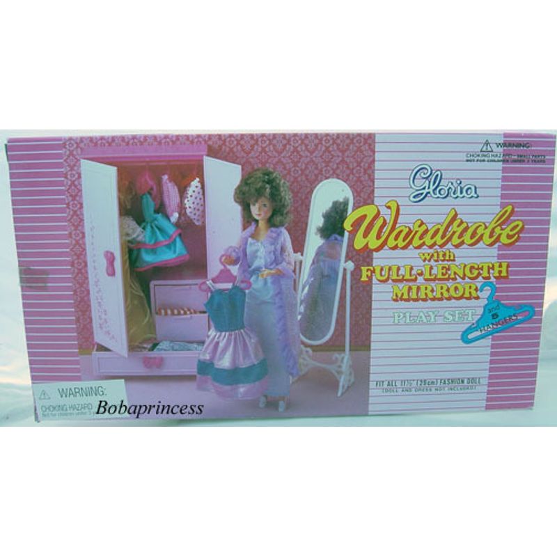 GLORIA DOLL HOUSE SIZE FURNITURE Wardrobe With Full Length Mirror ...