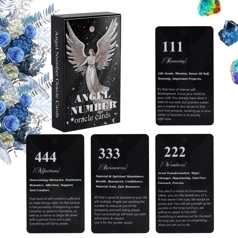 NexUap Angel Numbers Oracle Cards, Angel Oracle Deck, Oracle Cards for Beginners, 400 GSM Coated ...