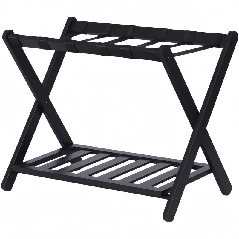 Jifocelt Baggage Rack Luggage Storage Black Luggage Rack with Shoe ...