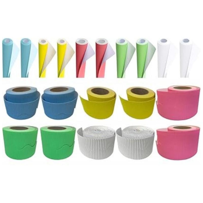 Wall Display Pack - Display Poster Paper, Corrugated Border Roll for ...