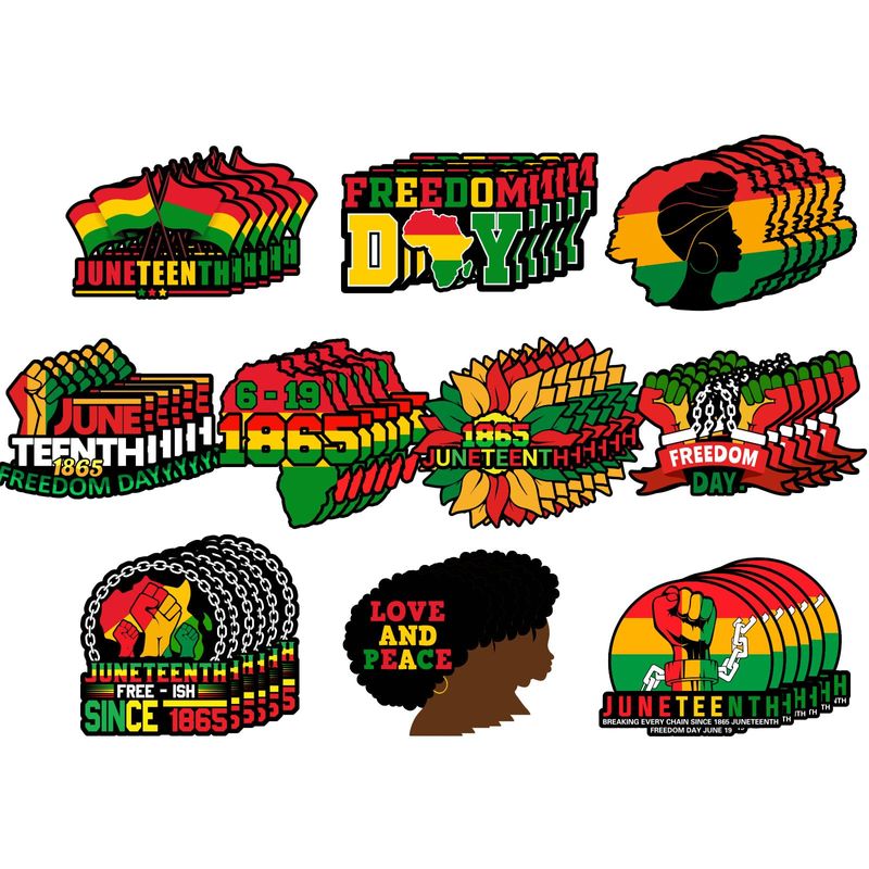 Jetec 60 Pcs Juneteenth Party Decoration Happy Juneteenth Cutouts June ...