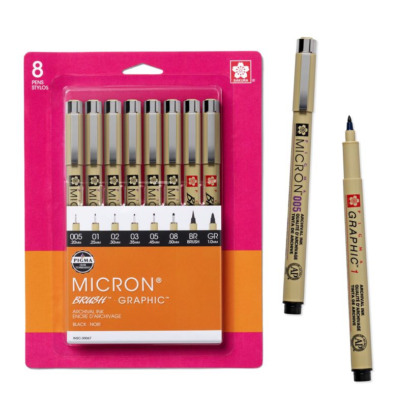 SAKURA Pigma Micron Fineliner Pens - Archival Black Ink Pens - Pens for ...