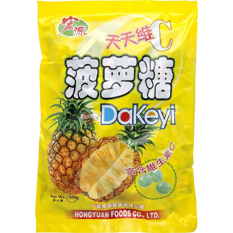 Classic Series Dakeyi Pineapple Hard Candy Hong Yuan 350g Bag - PACK OF ...