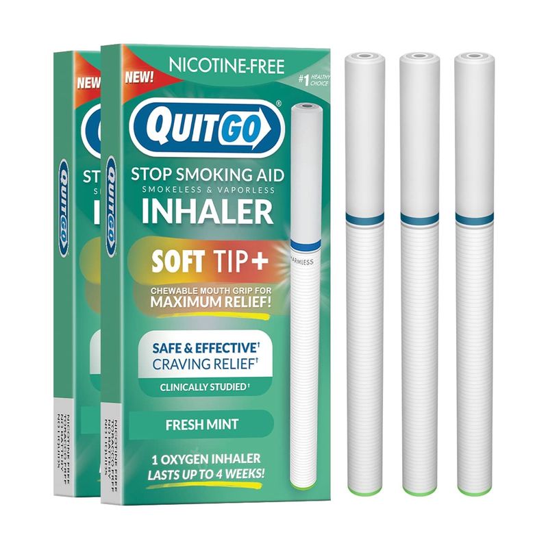 QuitGo Soft-Tip Smokeless Vapor-Less Inhaler | 100% Natural, Nicotine ...