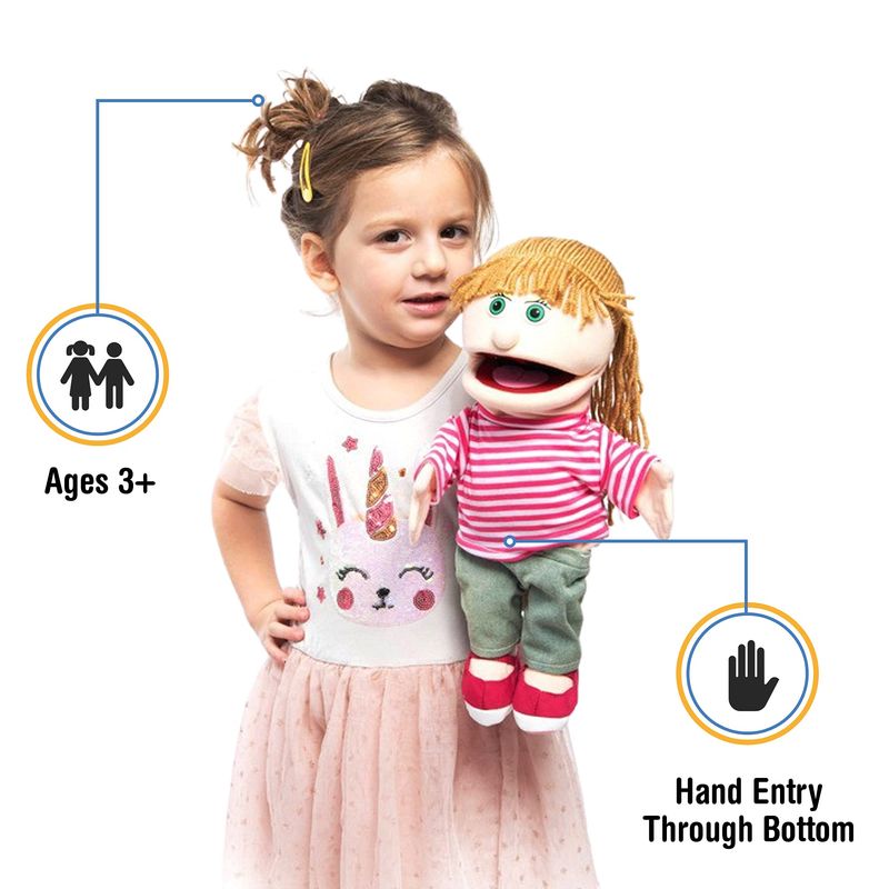 14" Emily, Peach Girl, Hand Puppet - EveryMarket