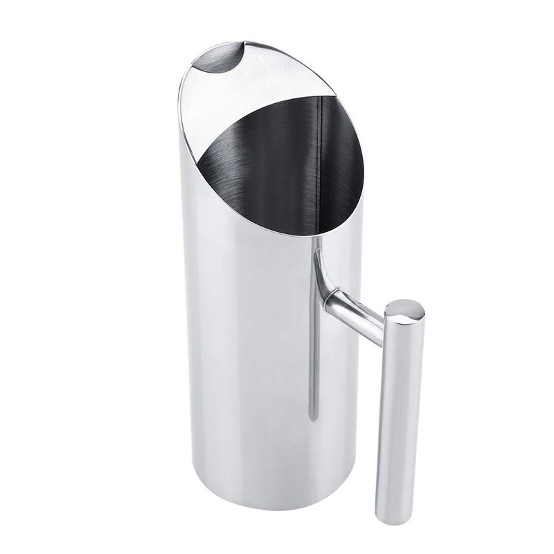 Stainless Steel Water Pitcher Water Fruit Juice Jug with Ice Guard Cold ...