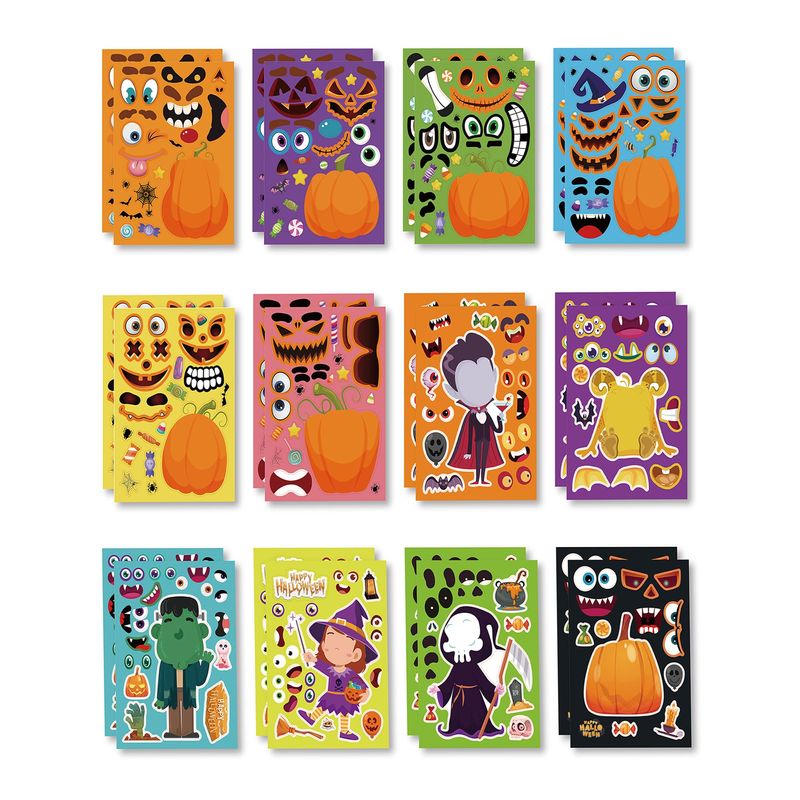 24 Sheets Halloween Stickers for Kids, Create Your Own Halloween ...