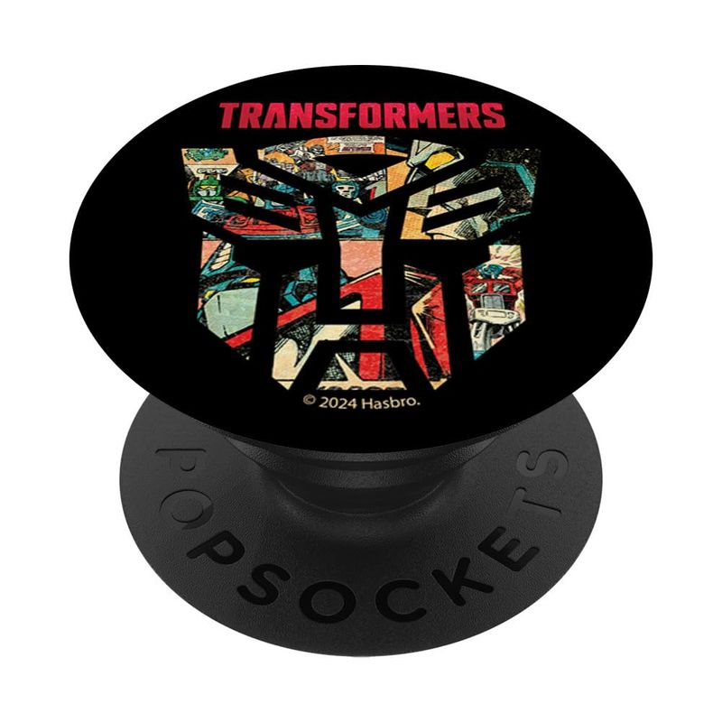 Transformers Vintage Retro Autobot Comic Logo Collage PopSockets with ...