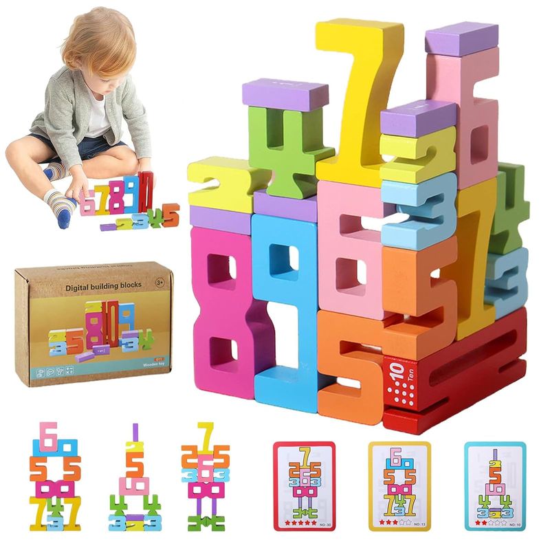 YXtecd Wooden Number Building Blocks, Number Blocks Friends of Ten ...