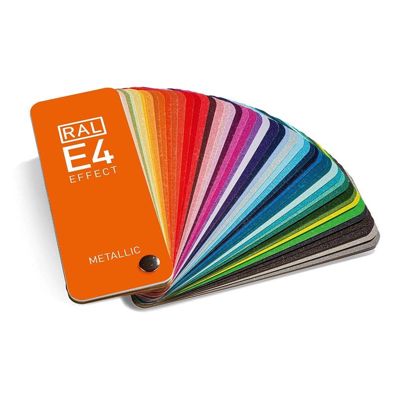 RAL E4 Colour Chart, 70 Metallic Colours, Full Page Colour Swatches, High Gloss - EveryMarket
