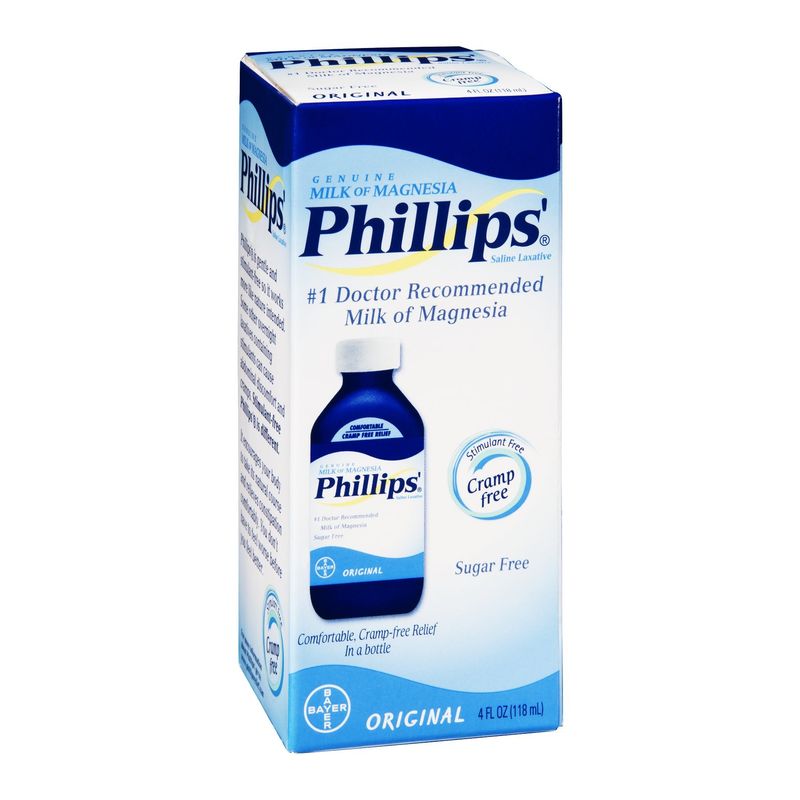Philips' Milk of Magnesia Saline Laxative Original Sugar Free, 4 oz ...