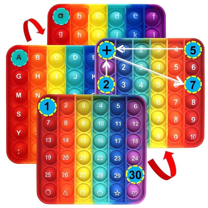 Alphabet Popper Fidggety Toy, Stress Relief Sensory Popping Game ...