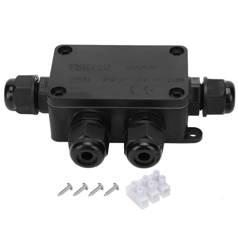 IP66 Waterproof Junction Box, 4 Way Outdoor Electrical Cable Connectors ...