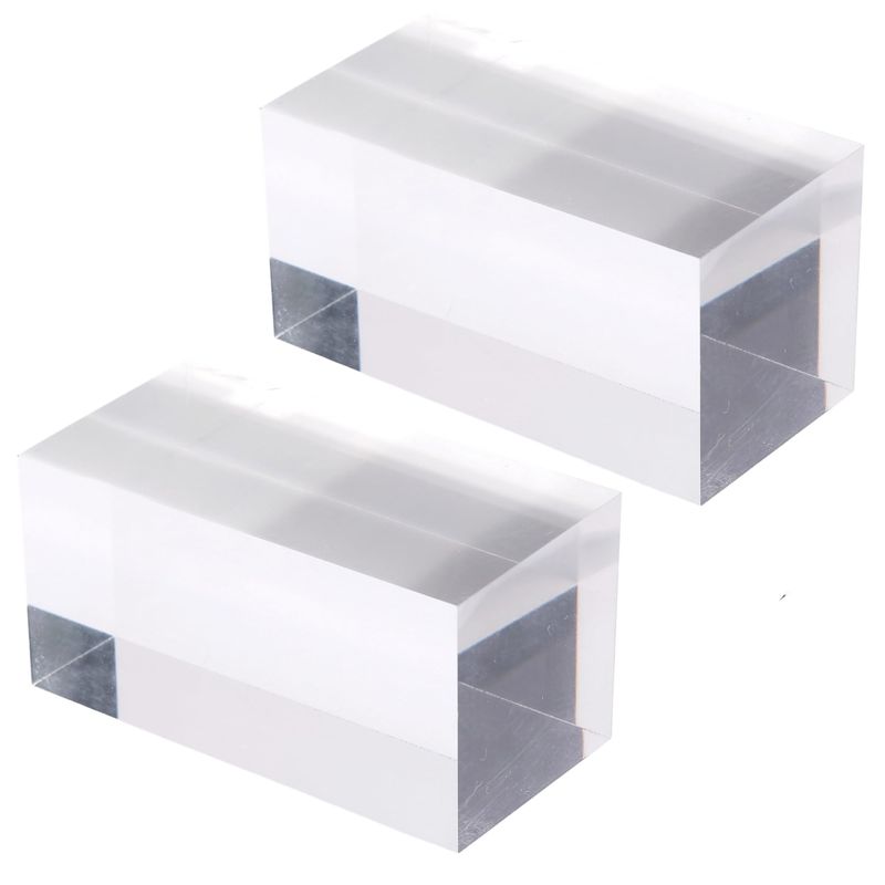 Anopono Acrylic Base Transparent Pedestal Display Round Base Cube Block ...