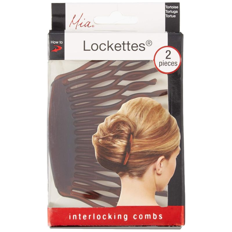 Mia Lockettes, Interlocking Combs, Jaw Clamp Updo Styling Tool, Black ...
