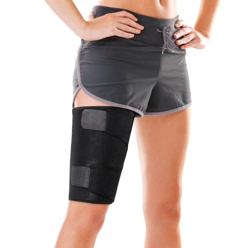 Thigh Brace, Thigh Support Thigh Compression Sleeve with Adjustable ...