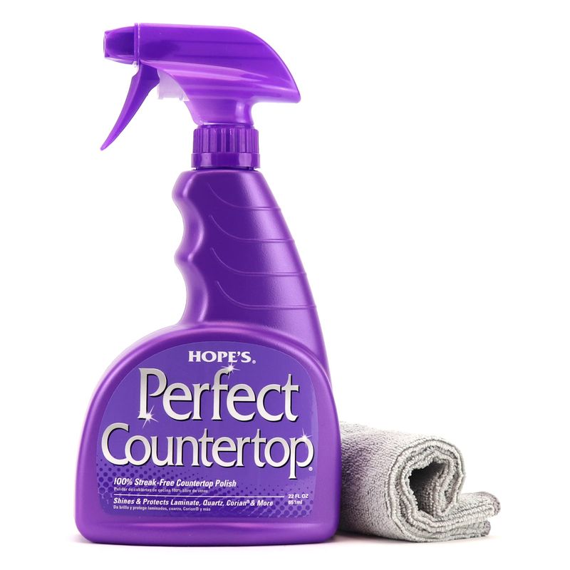 HOPE'S Perfect Countertop Cleaner with Microfiber Cloth, Streak Free ...