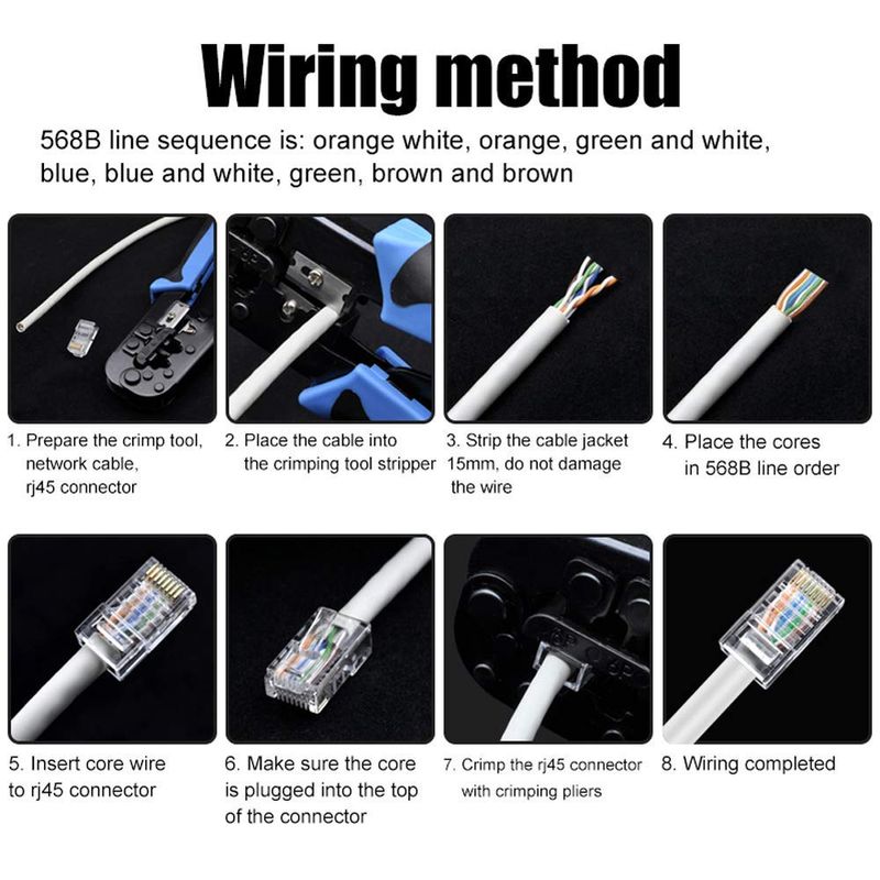 MAYLINE RJ45 Network Crimp Tool Kit Set, Cat5 Cat6 8P 6P Cable Tester ...