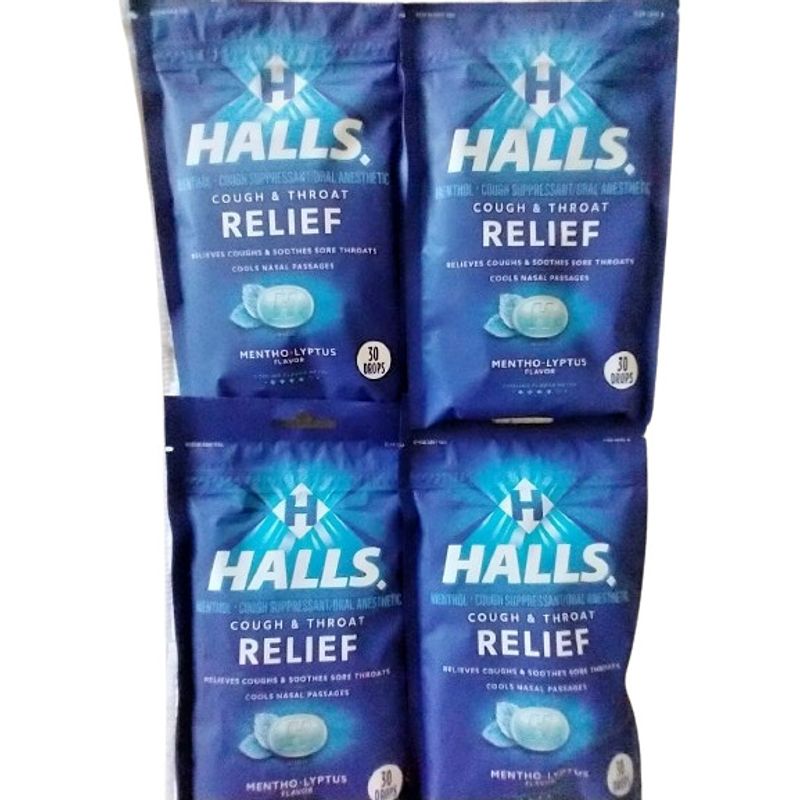HALLS RELIEF, Cough & Throat, Mentho-Lyptus, 30/bag, BB 9/25, Lot of 8 - Online Marketplace ...
