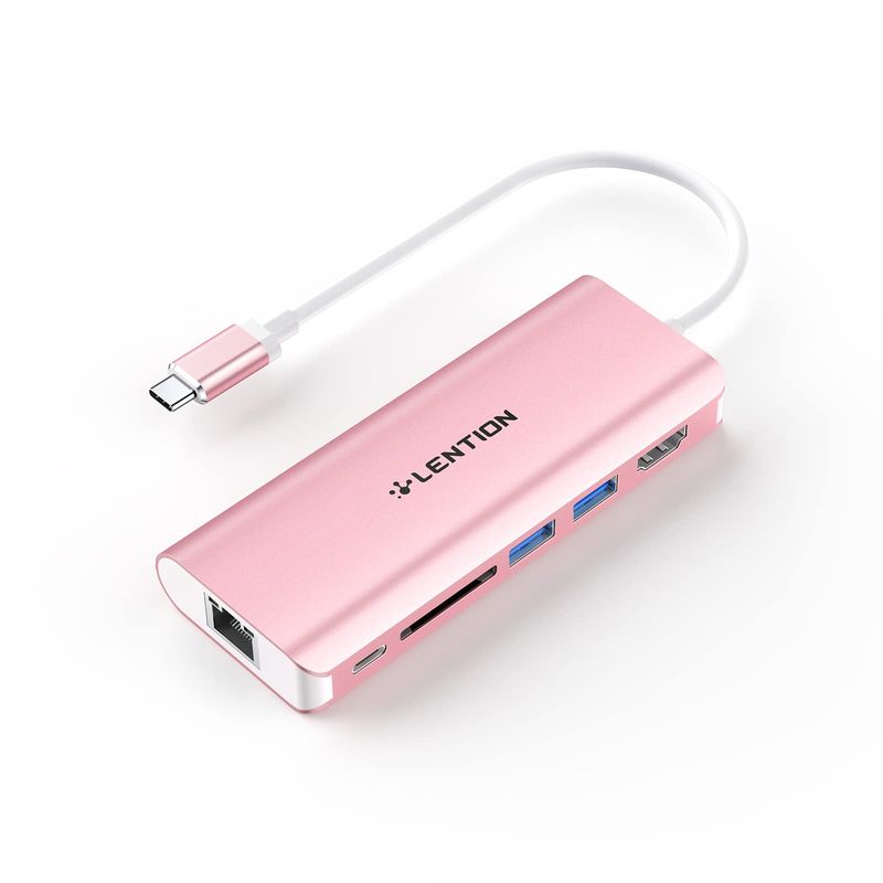 LENTION USB C Hub with 4K HDMI, SD Card Reader, 2 USB 3.0, Type C ...