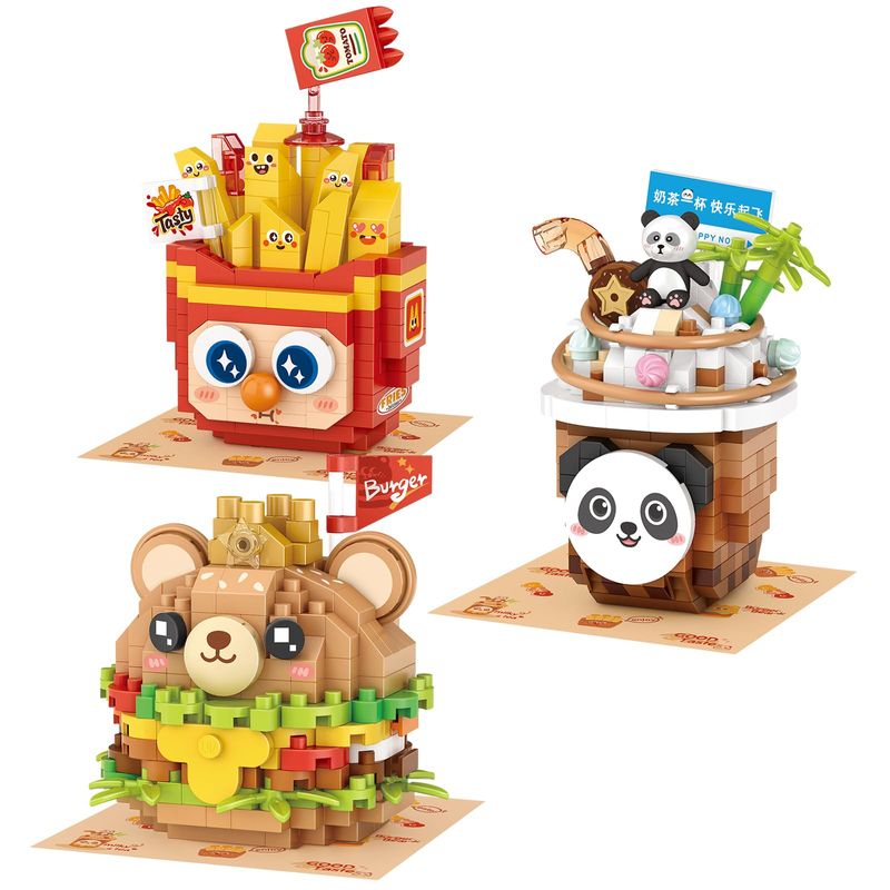 MEIEST 3-Packs Food Building Blocks Model Set,Cute Simulation Dessert ...