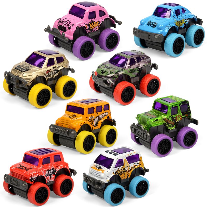 Neureyte 8 Pack Die-cast Mini Monster Truck for Boys and Girls,Pull ...