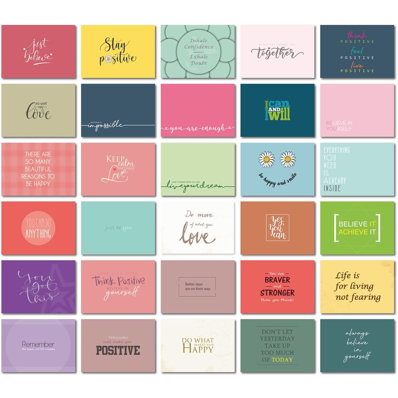 Positive Affirmation Cards Pantone Motivational Postcards pack of 30 ...