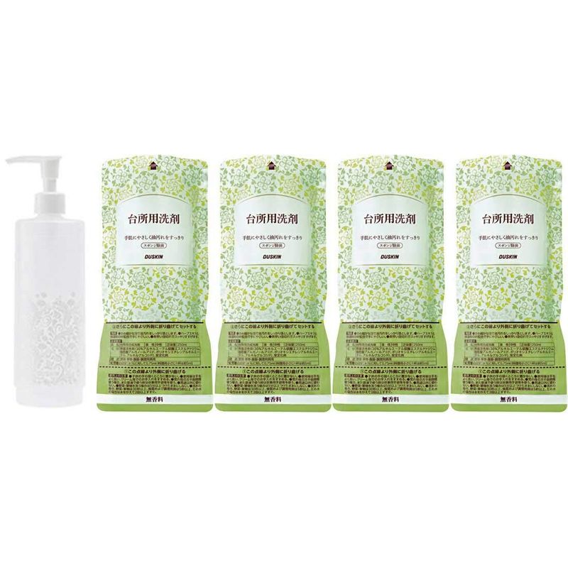 Duskin Easy Inpack Bottle, Mini and Kitchen Detergent Raku Inpack (8.5 fl oz (250 ml) Refill ...