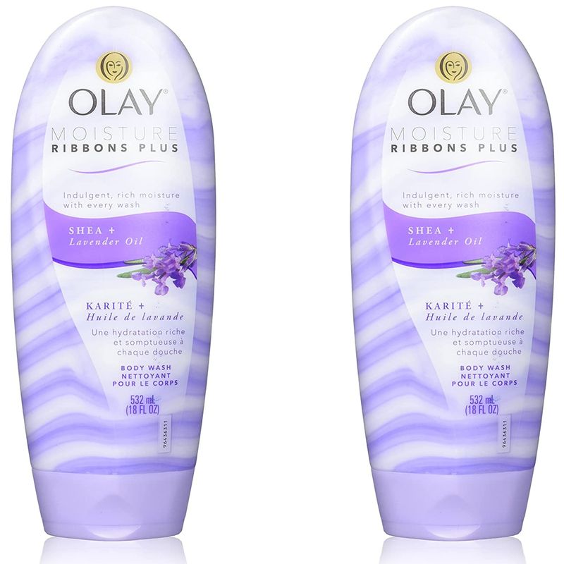 OLAY Moisture Ribbons Plus, Shea plus Lavender Oil 18 oz (Pack of 2 ...