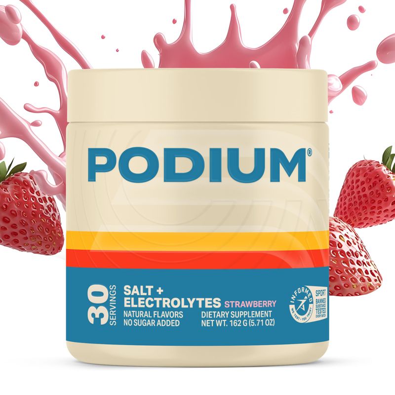 Podium Nutrition Training Salt + Electrolytes Powder, Strawberry, Post ...
