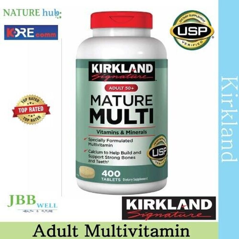 Kirkland Signature Adult 50+ Mature Multi Vitamins & Minerals, 400ct ...